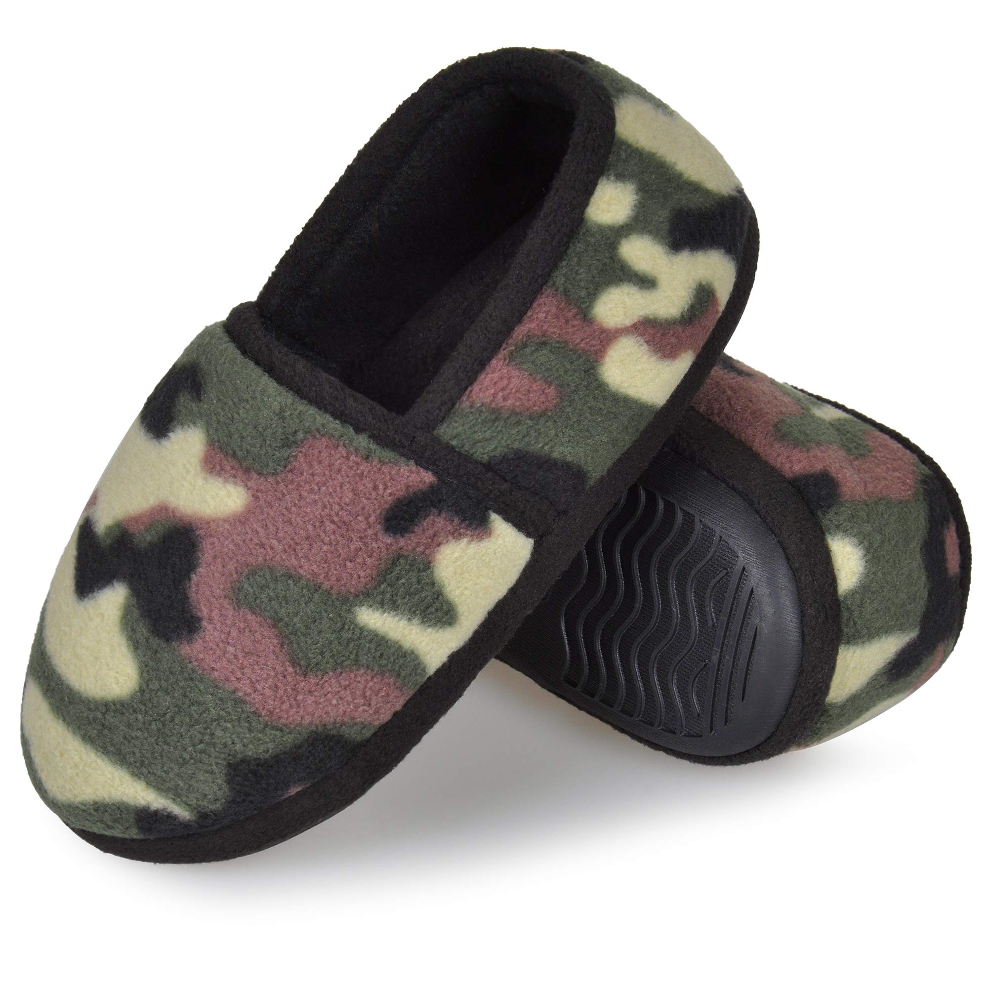SIXXIN Camo Boys Slippers for Kids House Shoes Cozy Memory Foam Slippers Indoor Outdoor Boys Slippers Size 2 3