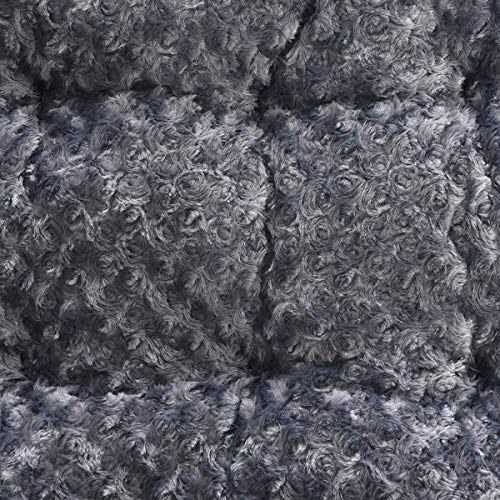 Amazon Basics Cat and Dog Bed and Crate Pad, Machine Washable, Indoor, 23 x 18 x 2.5 inches, Gray