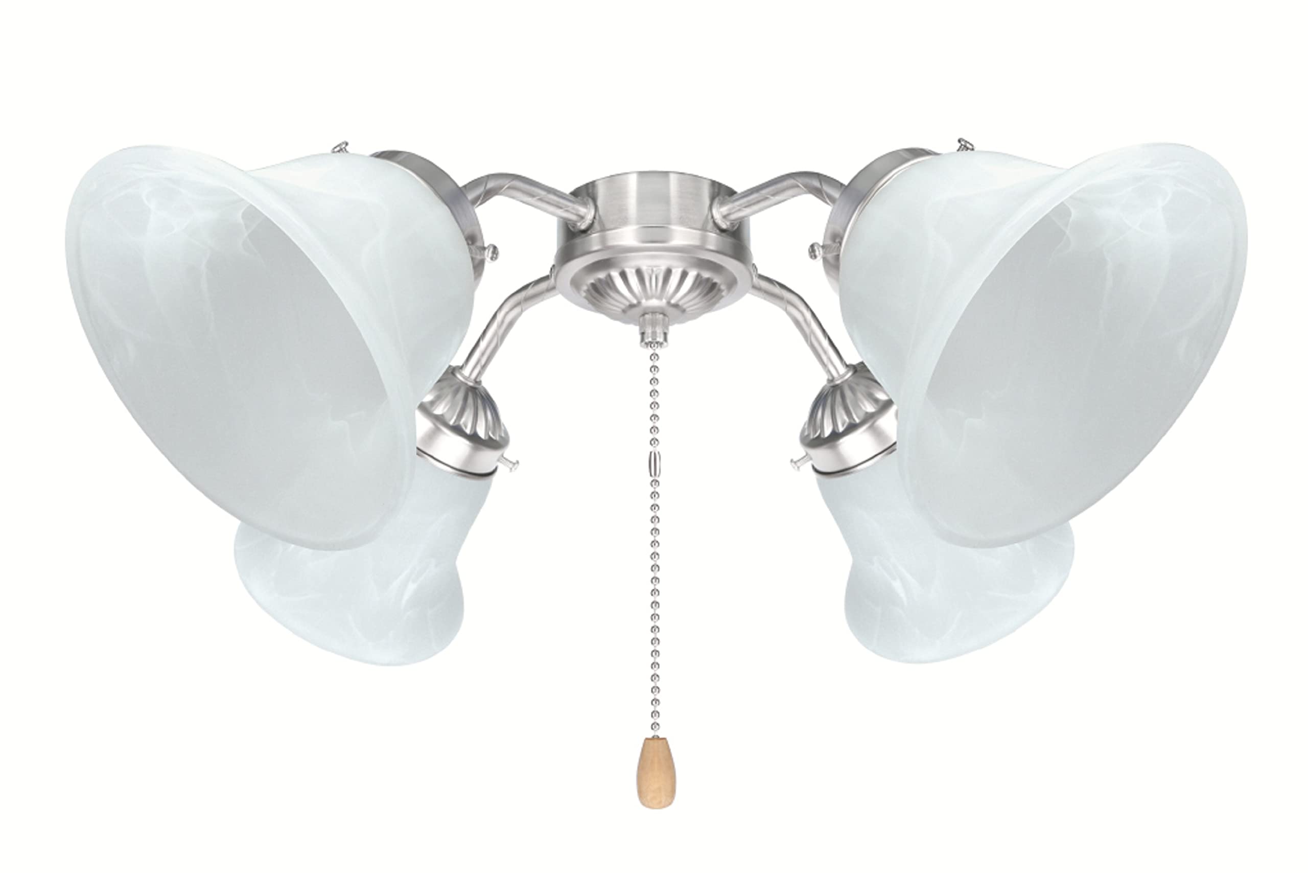Aspen Creative Faux Alabaster 23106-4 Transitional Bell Shaped Ceiling Fan Replacement Glass Shade, 2-1/8" Fitter, 6-1/8" Diameter x 4-1/2" Height, 4 Pack, 4 Piece