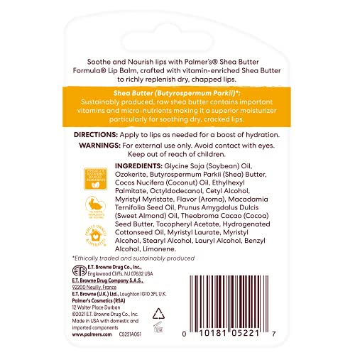 Palmer's Shea Butter Formula Lip Balm 2 Count (Pack of 1) Package may vary