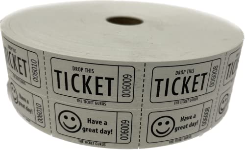 The Ticket Gurus Double Smile Raffle tickets-2000 Double Tickets/roll (White/Blue/Green/Purple)