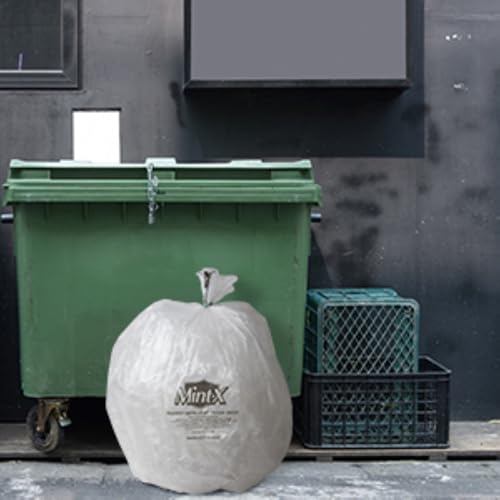 Mint-X Rodent Repellent Trash Bags, 1.3 Mil, Flat Seal, 46" Height x 40" Length, Clear (Pack of 100),MX4046XHC