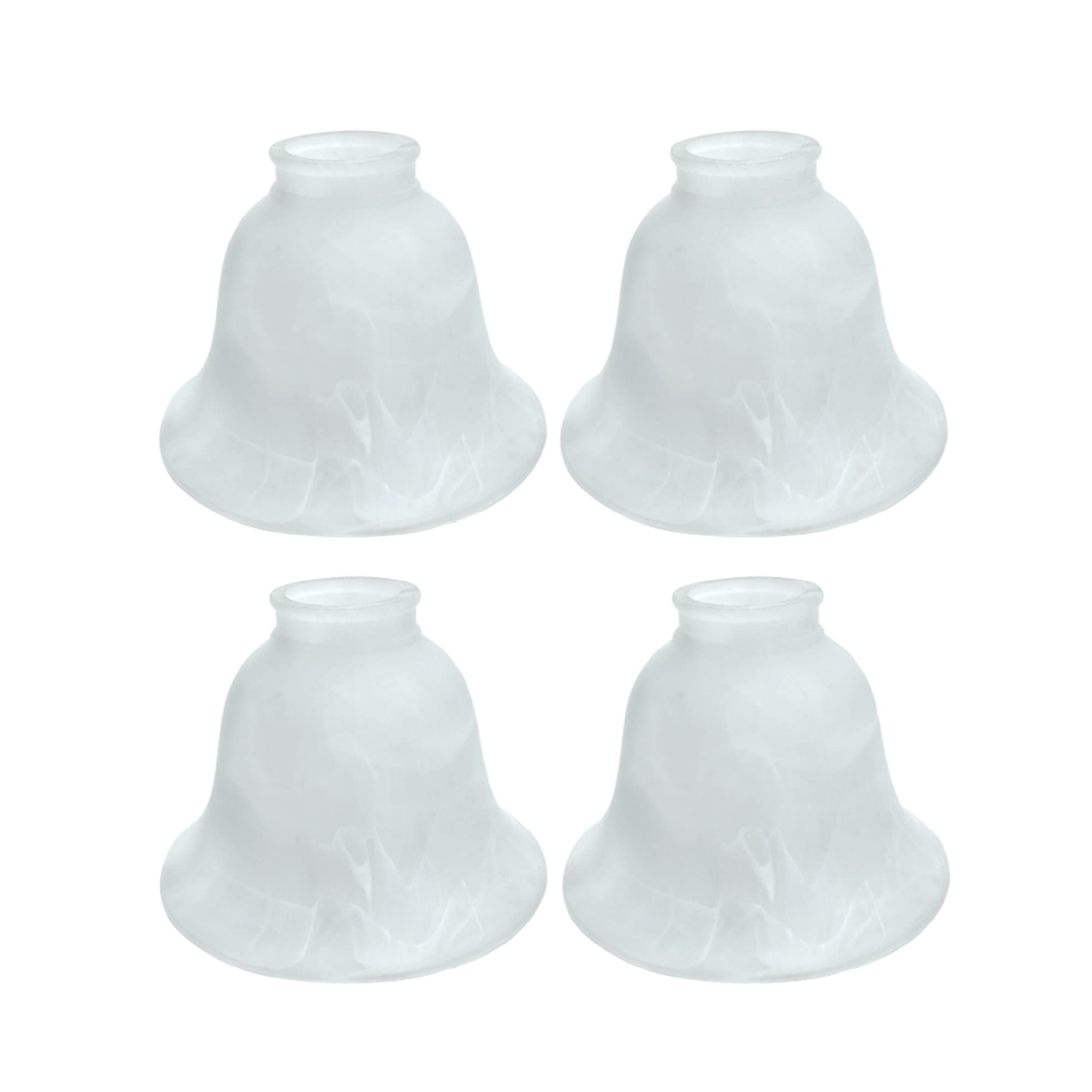 Aspen Creative Faux Alabaster 23106-4 Transitional Bell Shaped Ceiling Fan Replacement Glass Shade, 2-1/8" Fitter, 6-1/8" Diameter x 4-1/2" Height, 4 Pack, 4 Piece