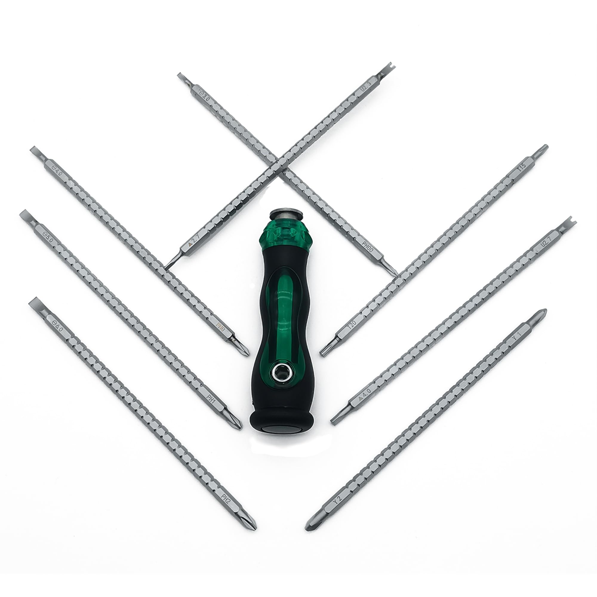 SOWINOS Screwdriver Set with Case, Extended Heavy Duty Magnetic Professional Level Screwdriver Kit, Slotted Phillips Torx Triangle Y-shaped U-shaped Double-headed Combination