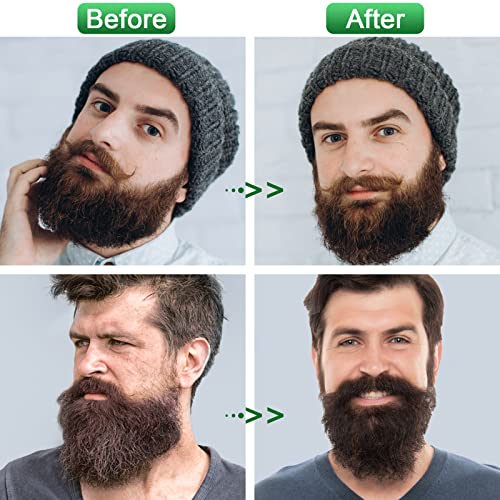 Beard Wash and Conditioner Kit (17oz) Natural Mint Beard Shampoo Conditioner Kit, Fathers Gifts for Dad Him Men, Beard Shampoo Set w/Beard Oil Conditioner Cleanse Smooth Soften Strengthen