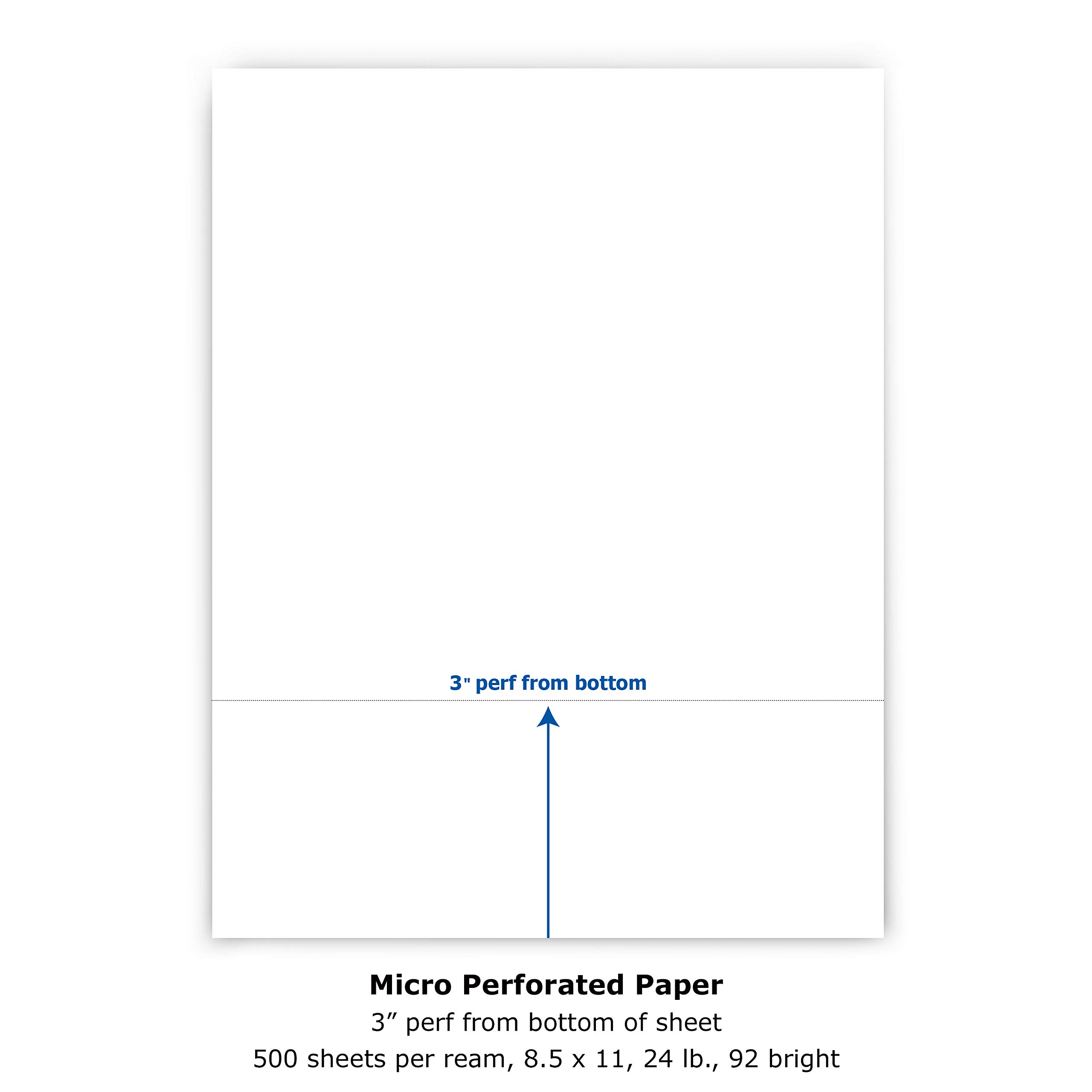 PrintWorks Professional 3" Perforated Paper, 500 Sheets, 24 lb, White (04168)