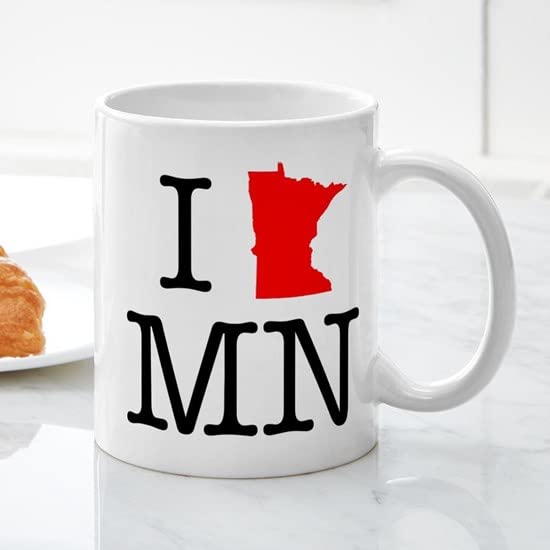 CafePress I Love MN Minnesota Mug Ceramic Coffee Mug, Tea Cup 11 oz