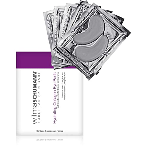 WILMA SCHUMANN Hydrating Collagen Eye Pads - 100% Pure & Natural Collagen Moisturizing Masks will Visibly Reduce Puffy Eyes, Fine Lines, Dark Circles and Wrinkles (Pack of 5 Pairs)