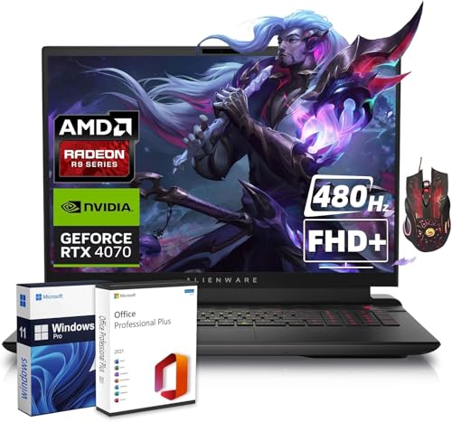 2024 Newest Alienware M18 R2 Gaming Laptop - 18" QHD+ 165Hz Display, Intel 24-Core i9-14900HX, RTX 4080, 64GB DDR5, 1TB SSD, Backlit Keyboard, Windows 11 Pro, with Microsoft Office Lifetime License