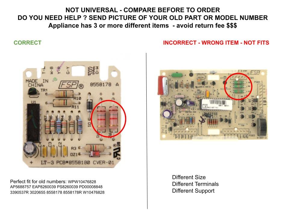 GLOB PRO SOLUTIONS 3390537R 3020655 8558178 8558178R W10476828 CKD5319 Control Board