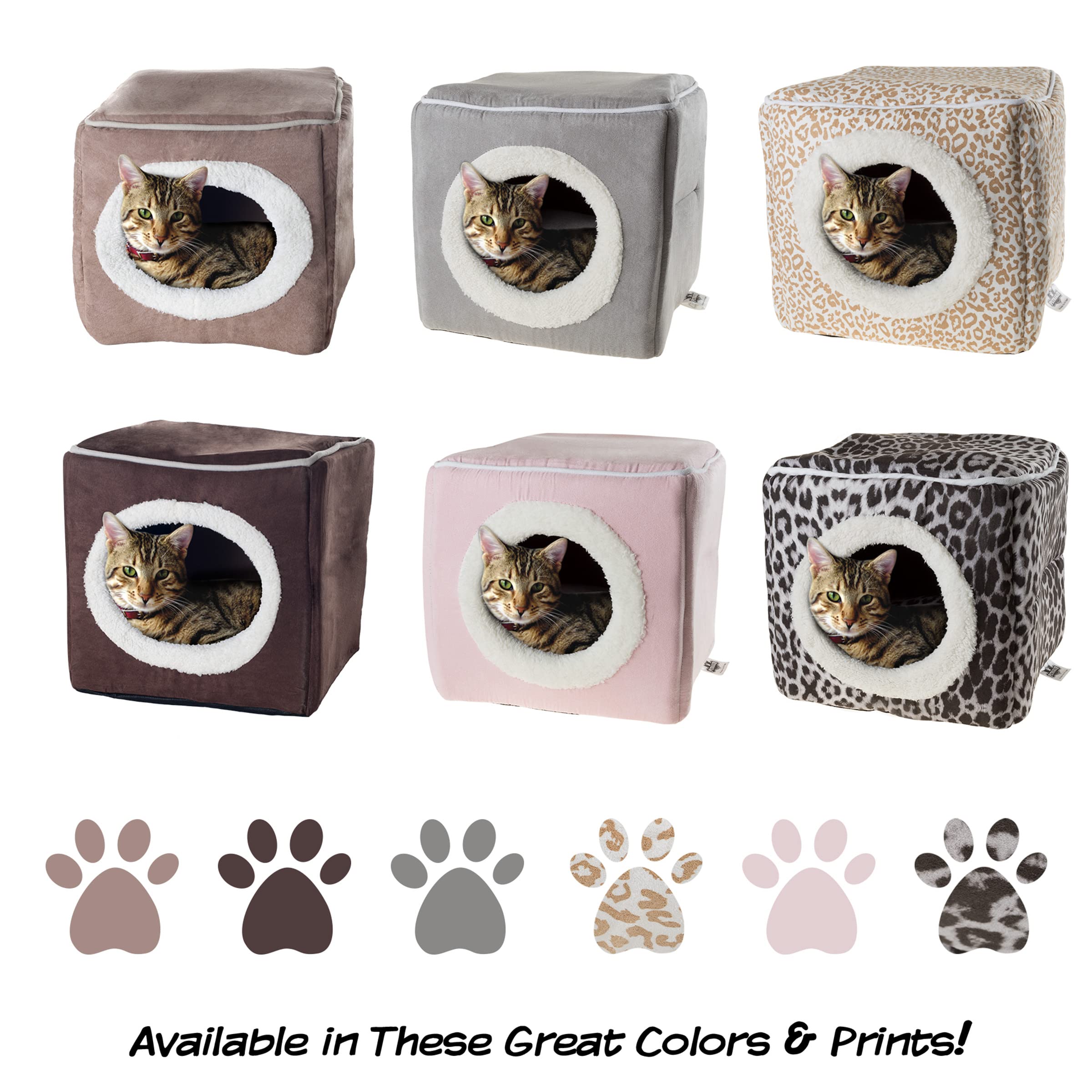 PETMAKER Cozy Cave Enclosed Cube Pet Bed - Light Coffee, Medium