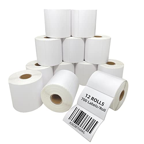 AKOGIRSE 3" x 2" Address FBA UPC Barcode Direct Thermal Labels, 12 Rolls/8400 Labels, Multipurpose Perforated Label, Ultra Strong Adhesive, Compatible with Zebra, Munbyn & Rollo Desktop Printers
