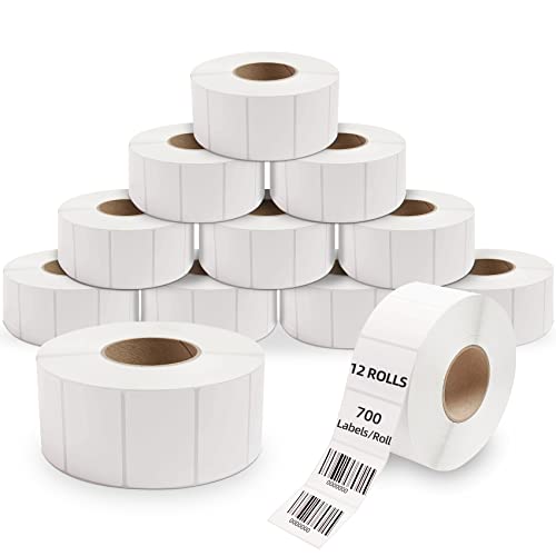 AKOGIRSE 3" x 2" Address FBA UPC Barcode Direct Thermal Labels, 12 Rolls/8400 Labels, Multipurpose Perforated Label, Ultra Strong Adhesive, Compatible with Zebra, Munbyn & Rollo Desktop Printers