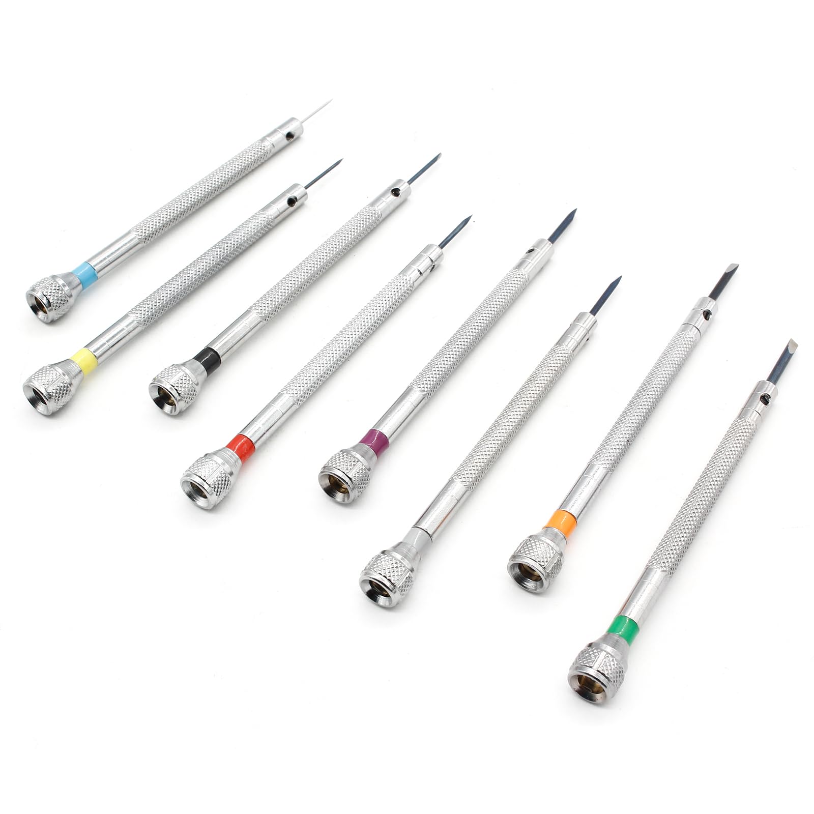 Hordion 8Pcs Micro Precision Screwdriver Set, Jewelers Screwdriver Set, Watch Screwdriver Kit 0.6-2mm for Watch, Jewelry, Eyeglasses, Sunglass, Electronics, Computer, Toys Repair (Flat)
