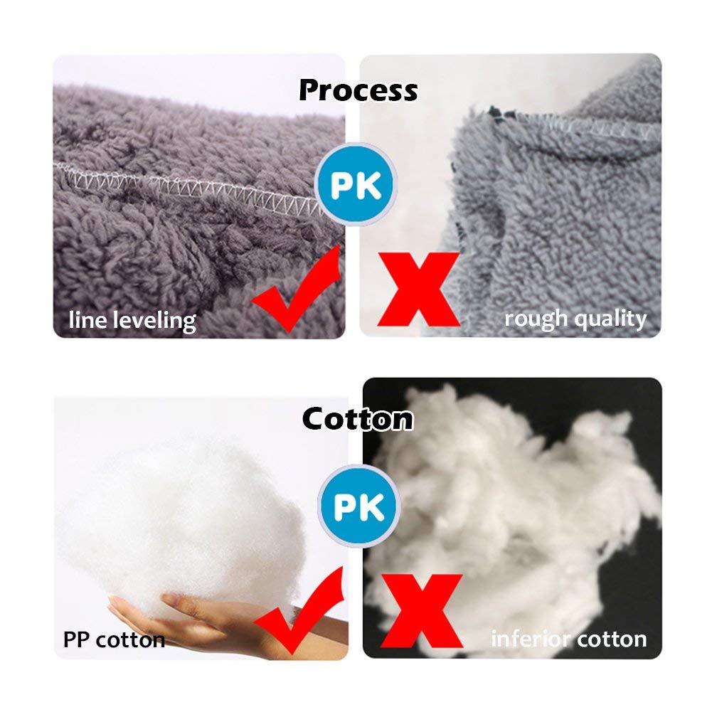 Barelove Rectangular Dog Cat Beds Mattress Washable Pads Room, Soft Winter Warm Plush Faux Fur Sleeping Pet Fleece Bed Mat for Small Doggy Kitten, Anti-Slip Waterproof Bottom, Blue