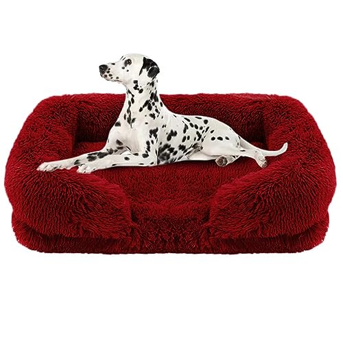 Valcla Dog Bed Creative Pet Dog Sofa Bed Square Kennel Pet Bed Cat Pad Autumn and Winter Warm Pet Kennel Removable for Cleaning Pet Bed (Color : Light Gray, Size : XX-Large)