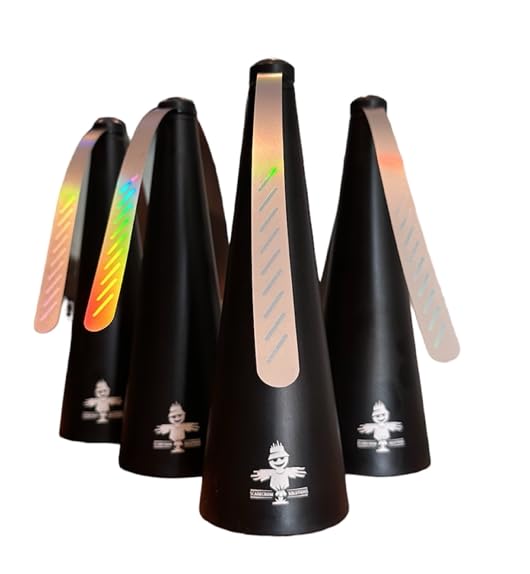 Portable Scarecrow - Flying Pest Repeller by SCARECROW SOLUTIONS ™ Multi-Pack - Quantity: 4 Scarecrows (Black)