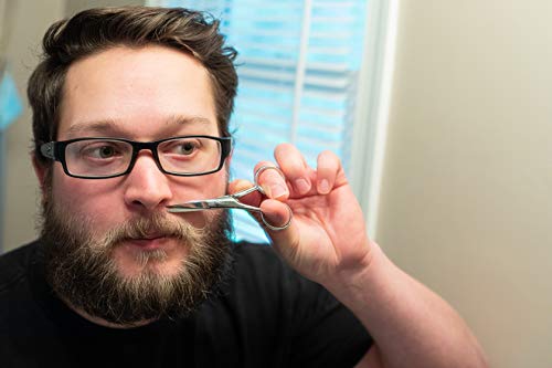 Mustache Grooming Kit - Mustache Scissors For Men For Precise Facial Hair Trimming - Mustache Combs For Men - Perfect Moustache Comb and Moustache Scissors Great For Travel