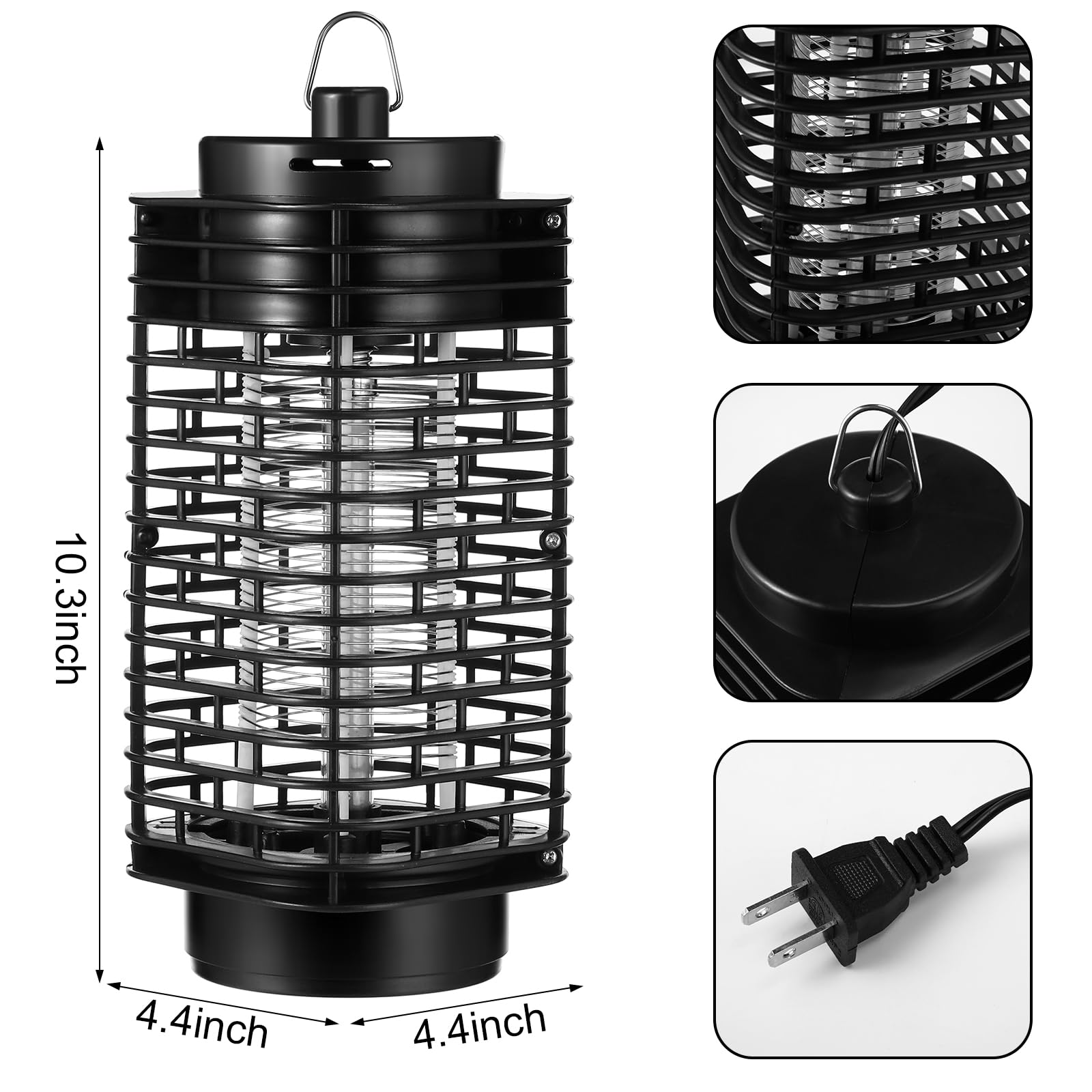 Kittmip 2 Pcs Bug Zapper Mosquito Zapper Fly Traps Indoor for Home Mosquito Repellent Outdoor Patio Insect Trap Killer for Kitchen Backyard Garden Camping Bedroom Office Fruit, Black