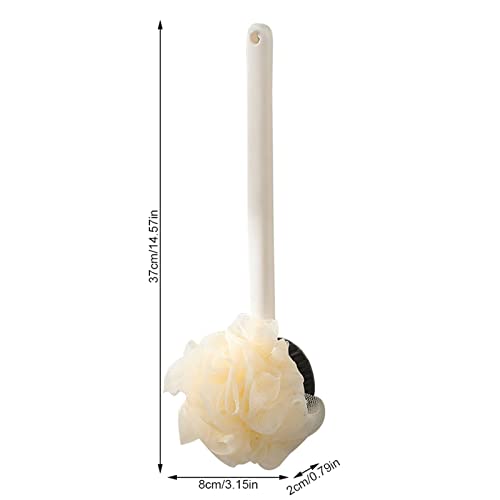 INGVY Dry Brushing Body Brush Bathroom Long Handle Back Brush Double Sided Shower Fine Sponge Body Scrubber Skin Exfoliating Bath Brush SPA Washing Tool (Color : Yellow)