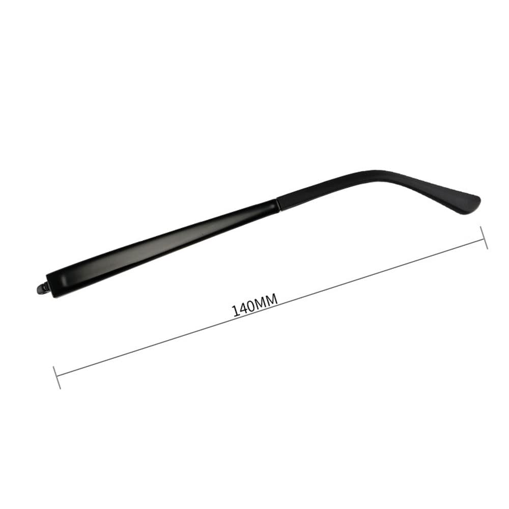 QYAJS 1 Pair TR90 Bright Black Glasses Replacement Glasses Replacement Temple Eyeglasses Arms Legs Screws and 3-in-1 Screwdriver (Single Straight Teeth 8mm)