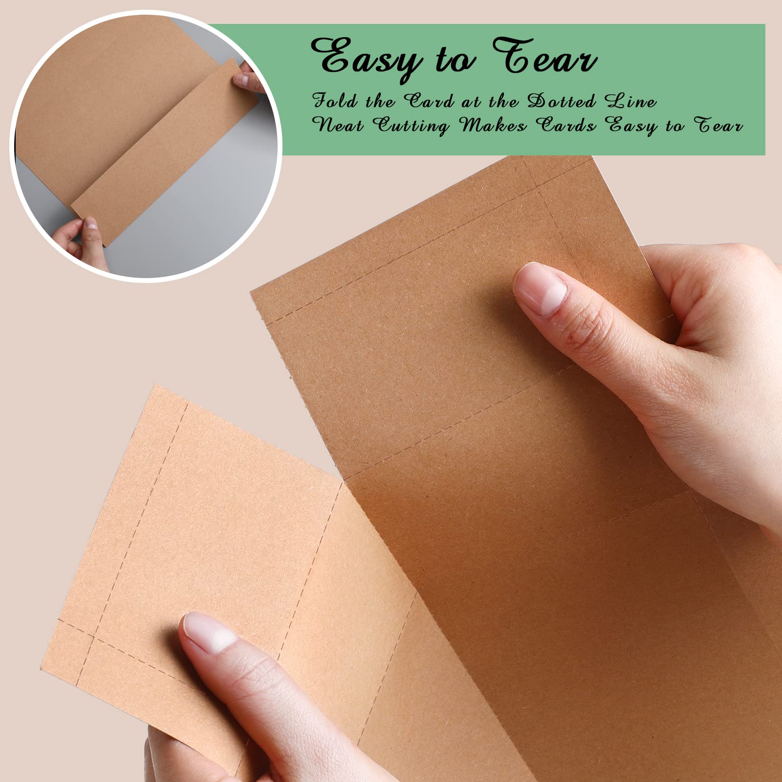 Fainne 2000 Pieces Blank Printable Business Cards Mini Note Index Perforated Card Stock Compatible with Laser and Inkjet Printer Double Sided Printing Paper 10 Cards/Sheet (Brown)