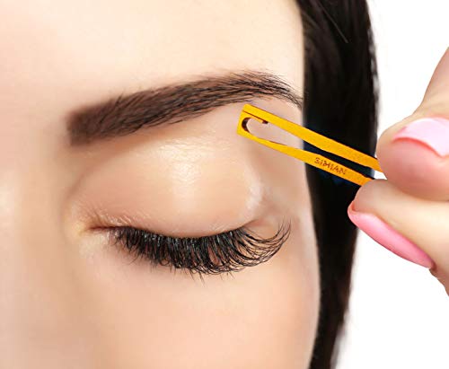 SIMIAN Tweezers - precision tweezers professional quality made in Japan for eyebrow eyelash women and men (Gold)