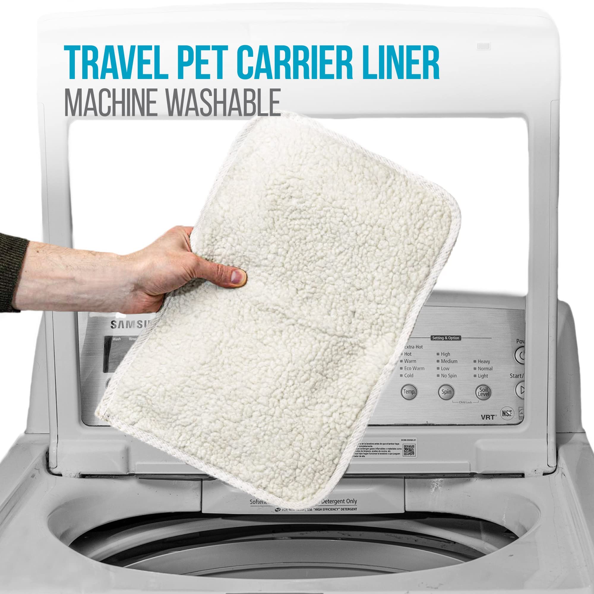 Sherpa (2 Count) Replacement Liners for Travel Pet Carriers - White, Small