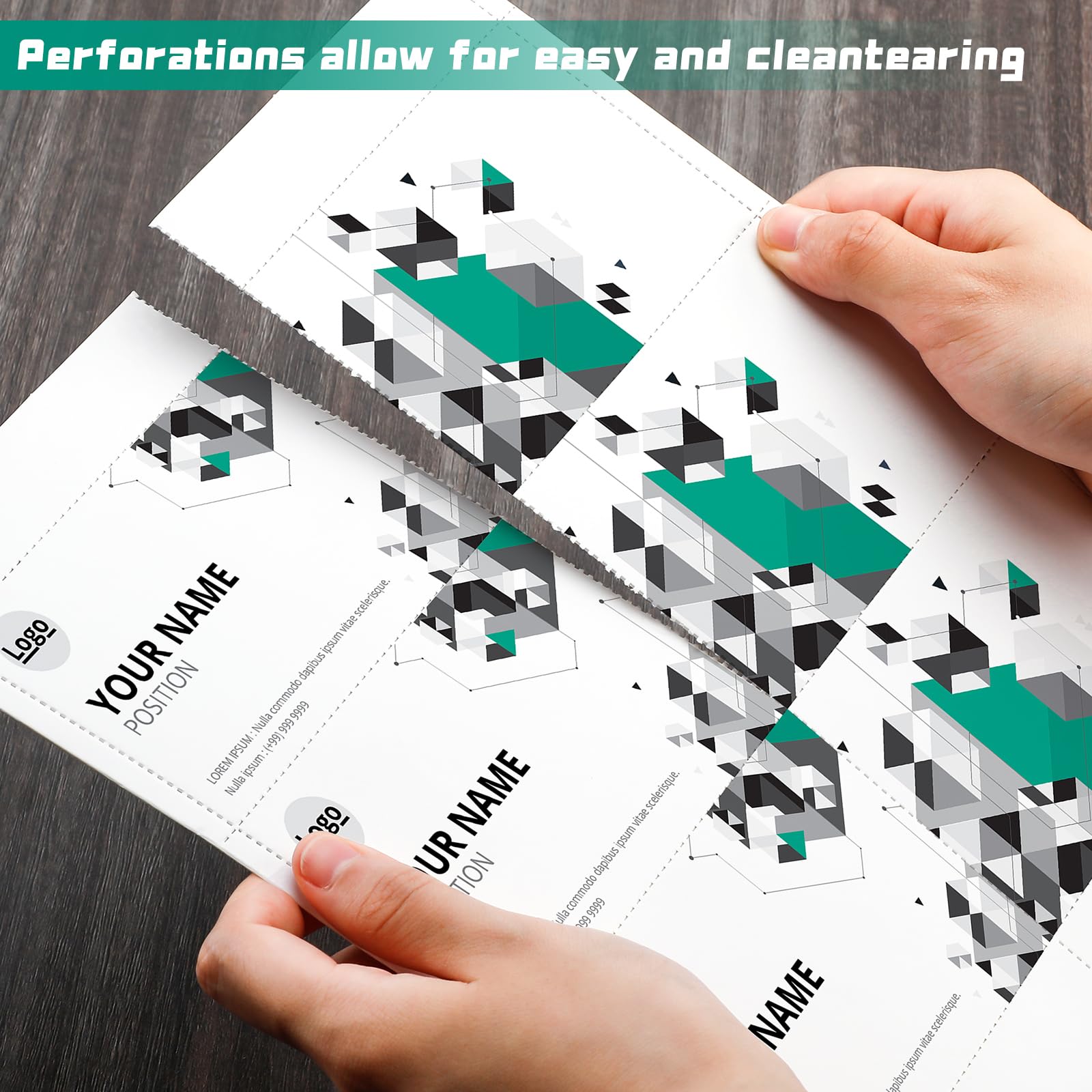 1200 Pcs Blank Printable Business Cards, 3 x 4, Perforated Cards Stock Paper for Inkjet and Laser Printers for School, Office, Party (6 up Each Page)