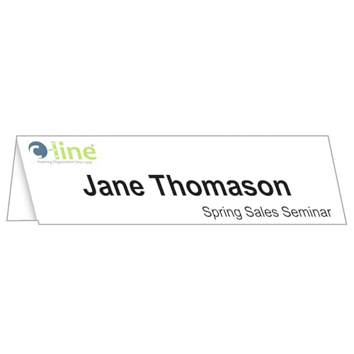 "C-Line Printer-Ready Scored Name Tent Cards, 11 x 4-1/4 Inches (Folded Size), 8-1/2"" x 11"" White Cardstock Sheets, Box of 50 (87517)", large