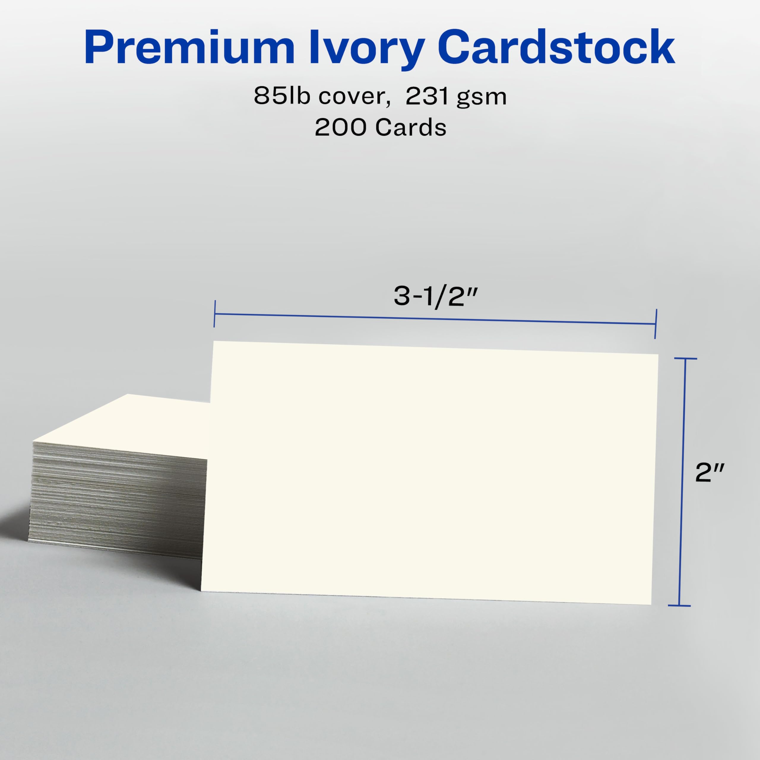 Avery Clean Edge Printable Business Cards with Sure Feed Technology, 2" x 3.5", Ivory, 200 Blank Cards for Laser Printers (5876)
