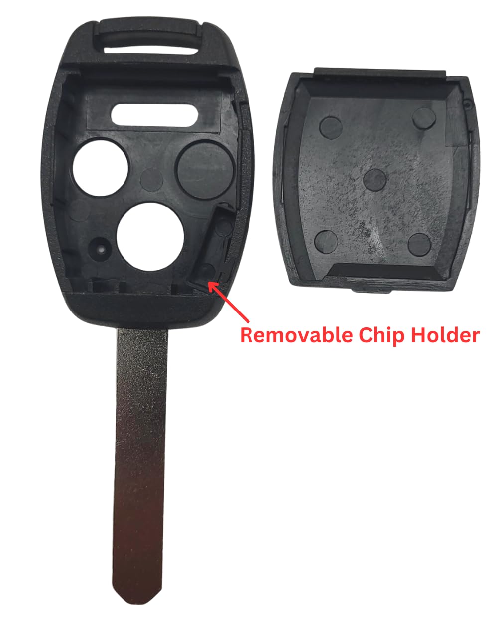 BEST KEY SOLUTION, Keyless Entry Remote, Car Key Fob Shell Cover Replacement fits to 2003 2004 2005 2006 2007 2008 2009 2010 2011 2012 Honda Accord Civic CR-V Pilot (Pack of 2) (3 Button)