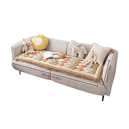 HOMEREFROM Large Plaid Square Pet Mat Bed Couch Cover for Dog, Funny Couch Cover for Sofa, Sofa Cover for Large Dogs, Dog Bed Cover Pet Blanke (27.55 * 70.86, Gray)