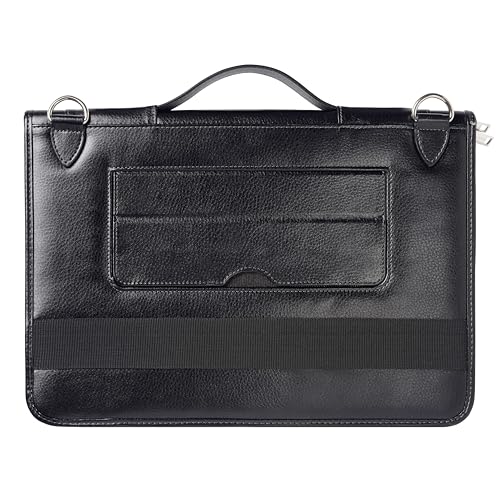 Broonel Black Leather Laptop Messenger Case - Compatible with ASUS ProArt StudioBook Pro X W730G5T