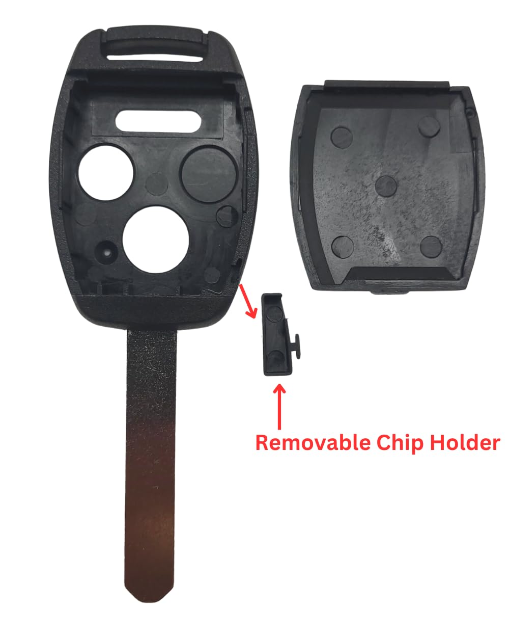 BEST KEY SOLUTION, Keyless Entry Remote, Car Key Fob Shell Cover Replacement fits to 2003 2004 2005 2006 2007 2008 2009 2010 2011 2012 Honda Accord Civic CR-V Pilot (Pack of 2) (3 Button)