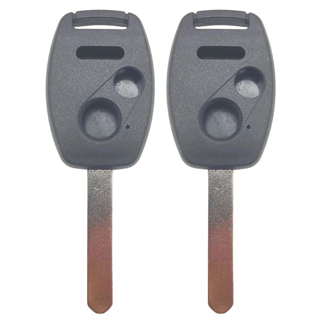 BEST KEY SOLUTION, Keyless Entry Remote, Car Key Fob Shell Cover Replacement fits to 2003 2004 2005 2006 2007 2008 2009 2010 2011 2012 Honda Accord Civic CR-V Pilot (Pack of 2) (3 Button)