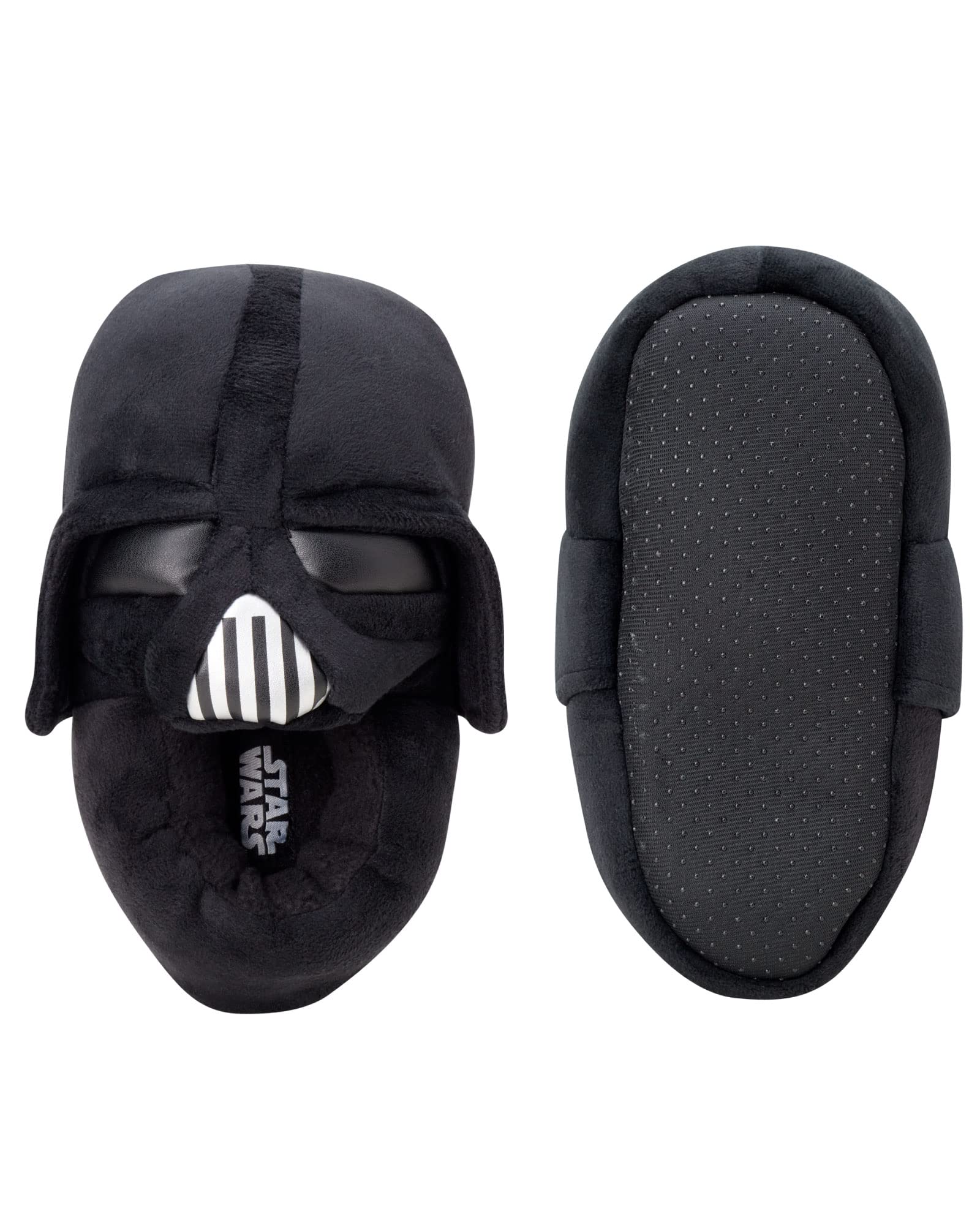 Disney Mandalorian Boys' Star Wars Slippers - 3D Baby Yoda Plush Fuzzy Slippers - Darth Vader Slippers for Boys (Shoe Size 11-5), Size 11-12, Darth Vader