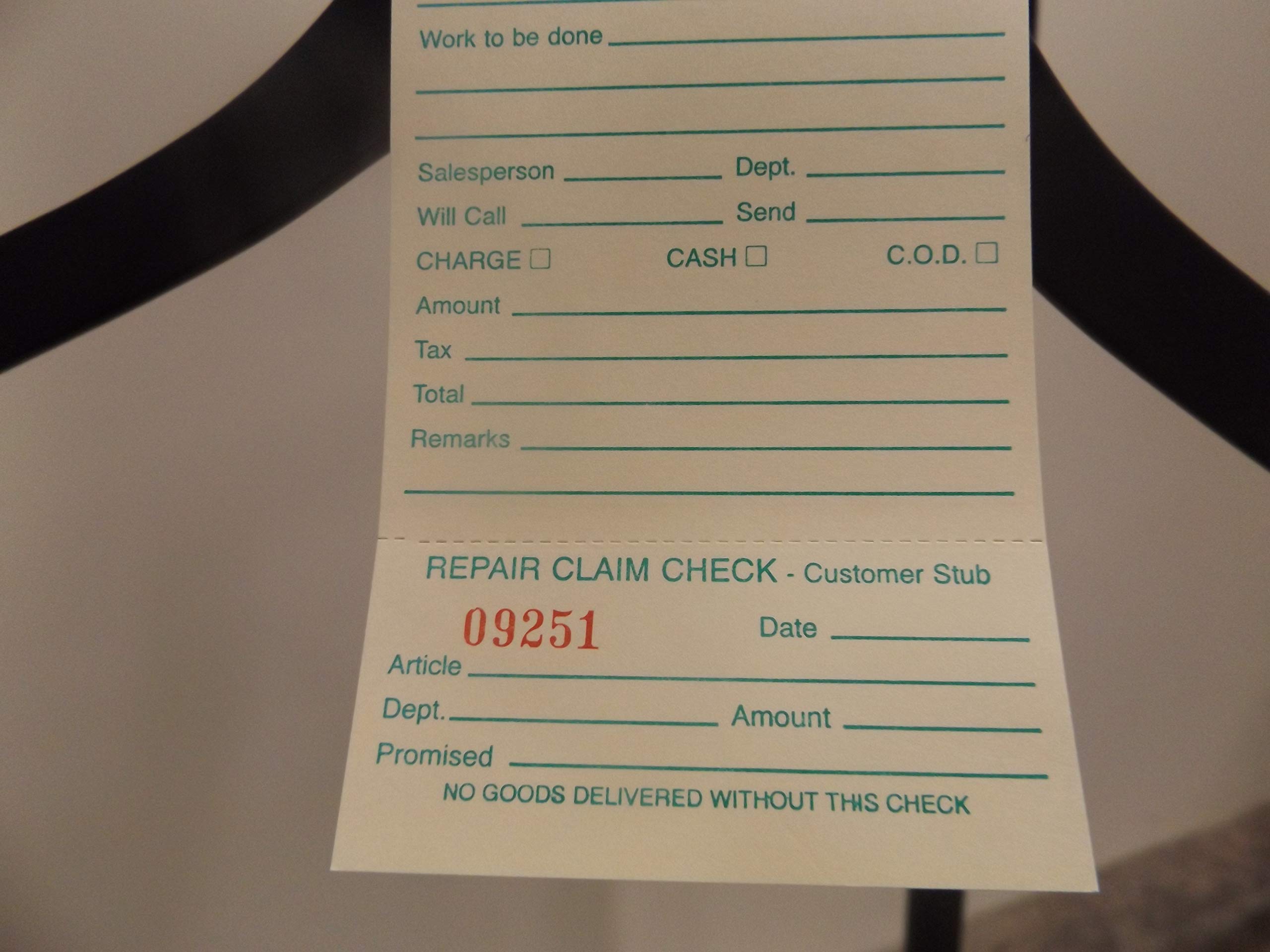 NAHANCO Repair Tag, Strung, One-Sided, Two-Parts Perforated - Manila, 500 Pack
