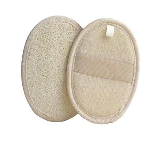 INGVY Dry Brushing Body Brush Natural Bath Loofah Brush Bath Brush rub for Bath Natural Loofah Sponge Bath Ball Shower Rub Remove exfoliate Dead Skin Dirt (Color : Rice)
