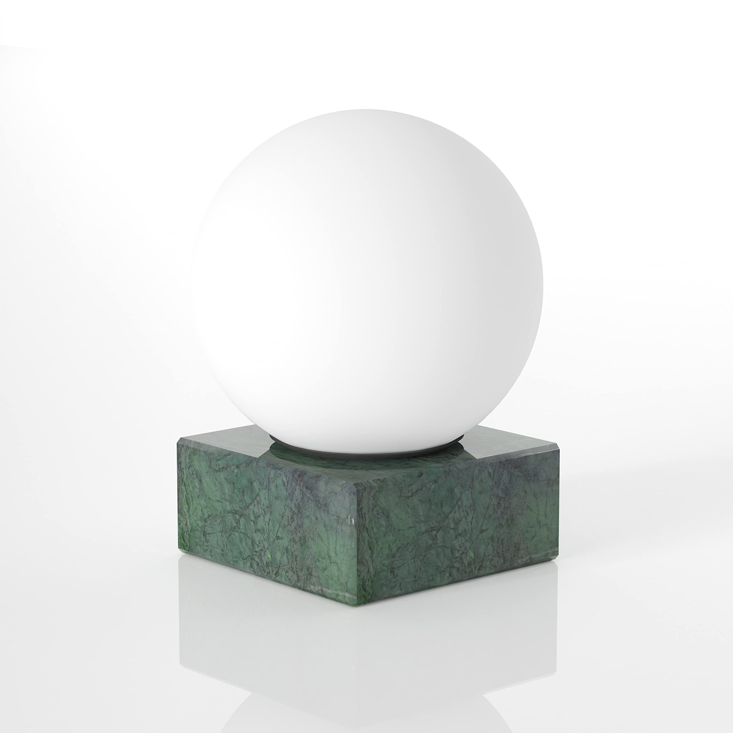 FLORNIA Modern Industrial Table Lamp, Unique Bedside Nightstand Desk Lamp with Glass Shade and Marble Base for Bedroom, Living Room, Office Study, Decoration (Include Bulb G45)