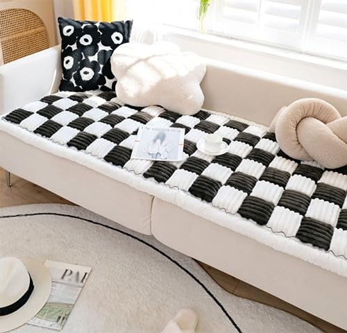 Funny Fuzzy Couch Cover, Machine Washable Couch Covers for Pets Dogs Cats, Large Plaid Square Pet Mat Bed Couch Cover, Blanket Sofa, Couch Cover Mattress Protector Furniture Protector for Dog, Pet, Ca