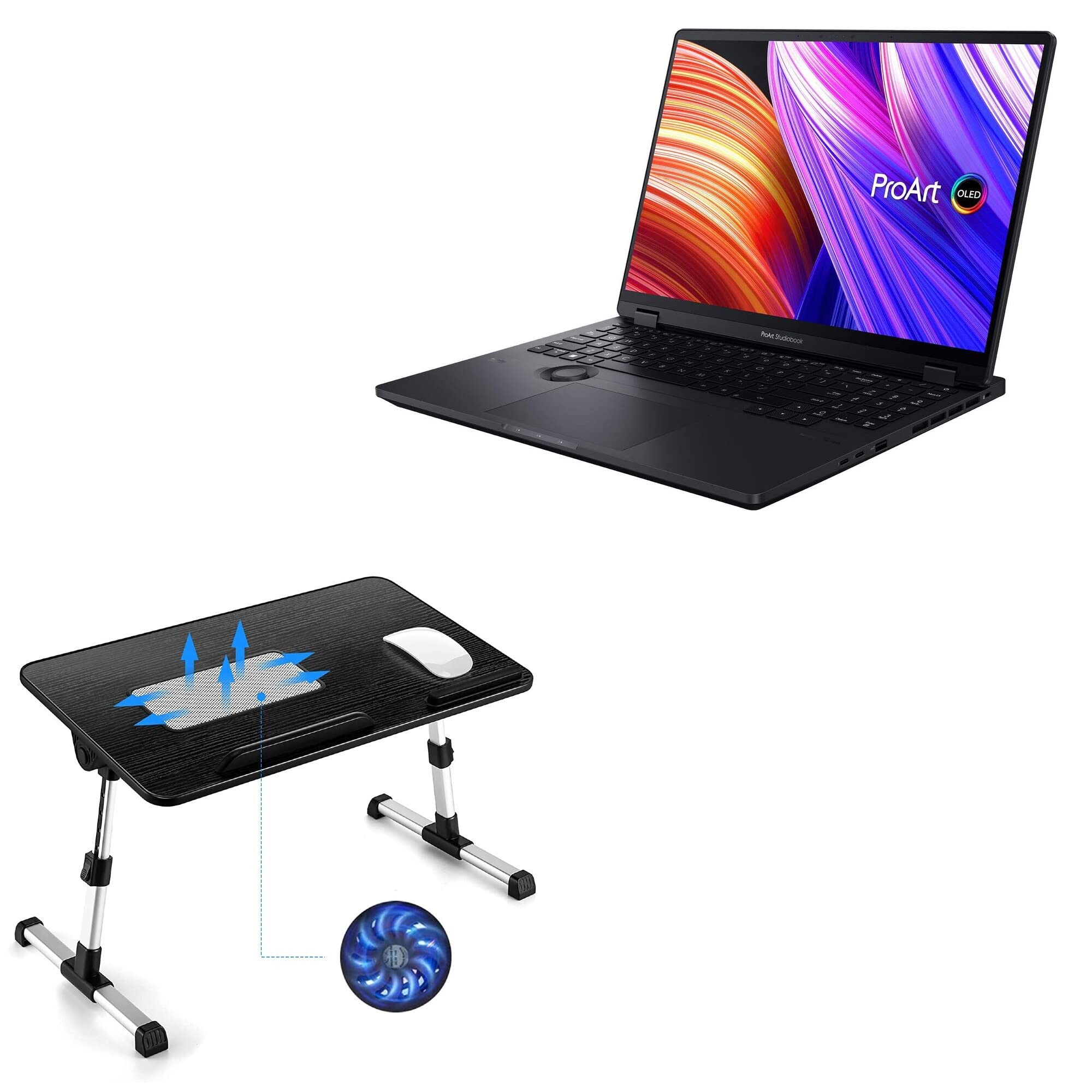 BoxWave Stand and Mount Compatible with ASUS ProArt Studiobook 16 (H7604) - True Wood Laptop Bed Tray Stand, Desk for Comfortable Work in Bed. for ASUS ProArt Studiobook 16 (H7604) - Jet Black