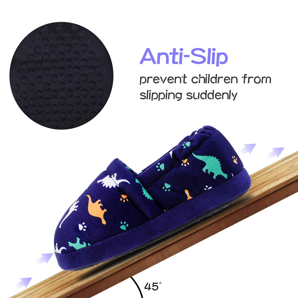 MIXIN Toddler Little Boys Kids Bedroom Non-Slip Slippers Blue Size 7 8 M