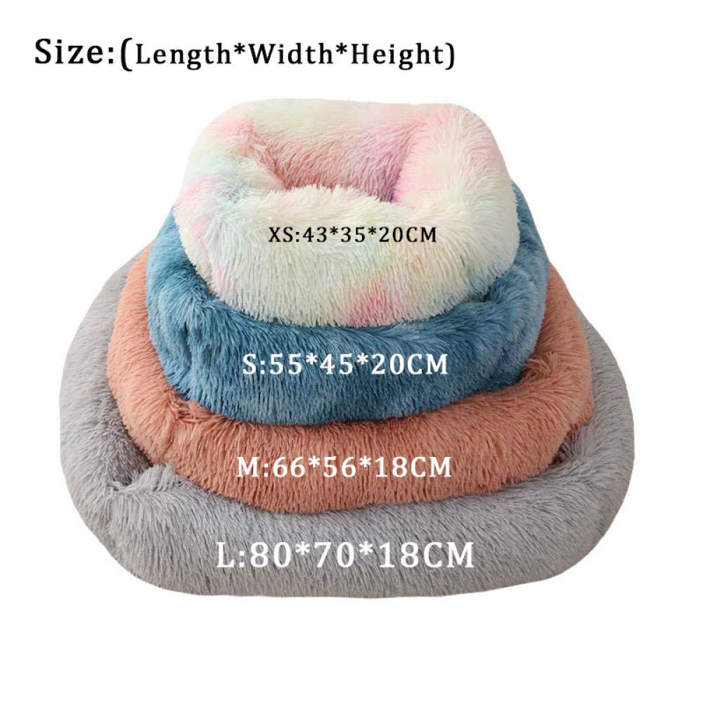 Bed L Size Plush Square Beds for Cats Dogs Super Soft Winter Warm Sleeping Mats for Dogs Cats 1Pcs Champagne