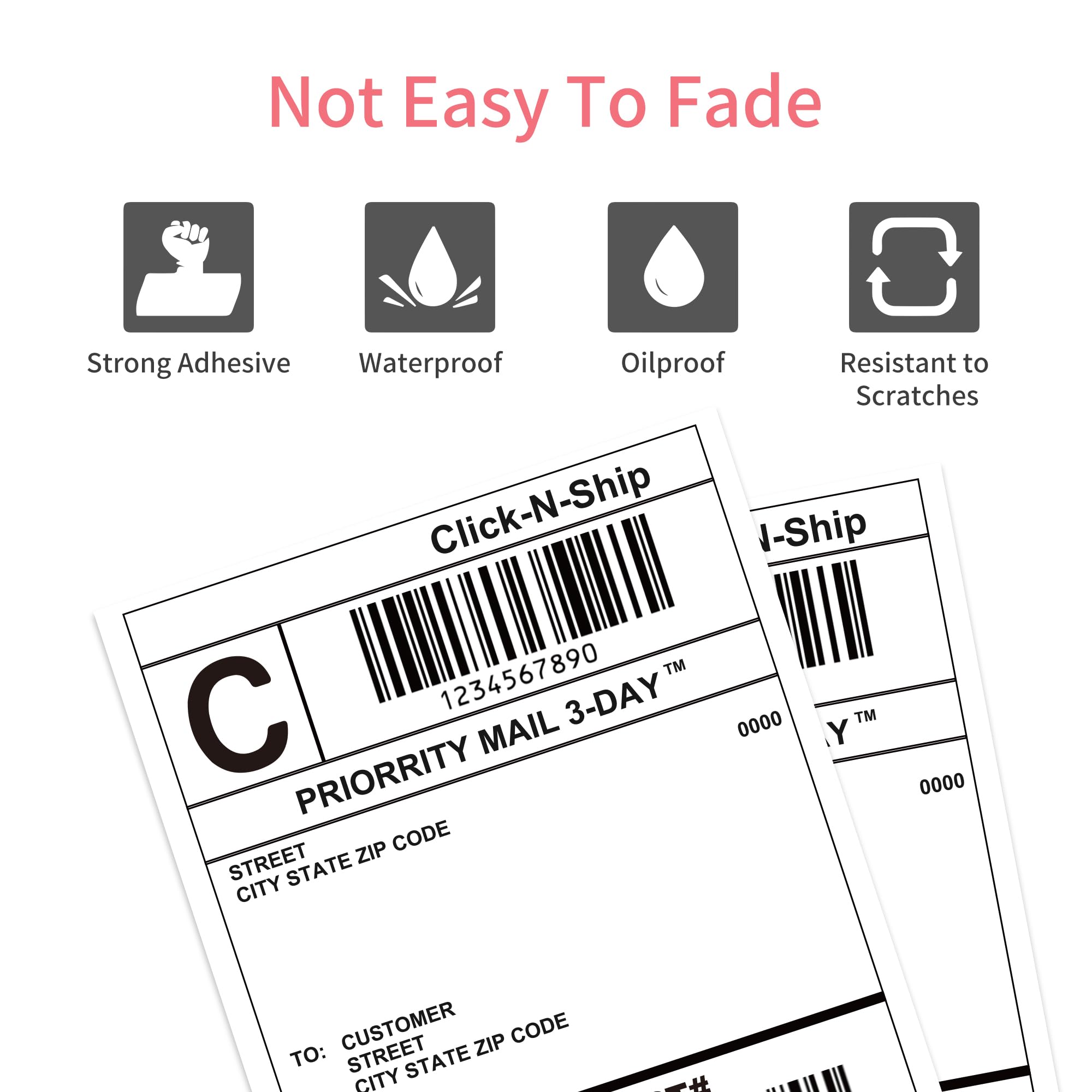 L LIKED Direct Thermal Labels (1 Rolls, 1000 Labels) - for 3" Core Industrial Printers 4"x 6"Address&Shipping Labels-White Perforations (Commercial Grade)
