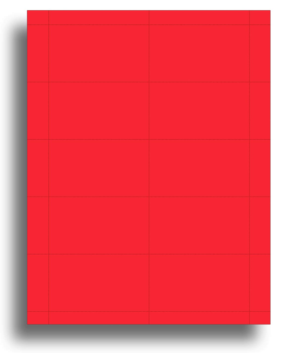 Colored Business Cards - 25 Sheets / 250 Business Cards - Inkjet & Laser - 10 per Sheet (Red)
