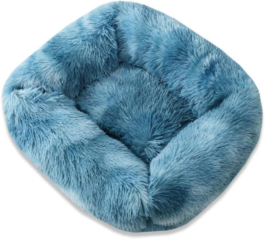 Bed L Size Plush Square Beds for Cats Dogs Super Soft Winter Warm Sleeping Mats for Dogs Cats 1Pcs Champagne