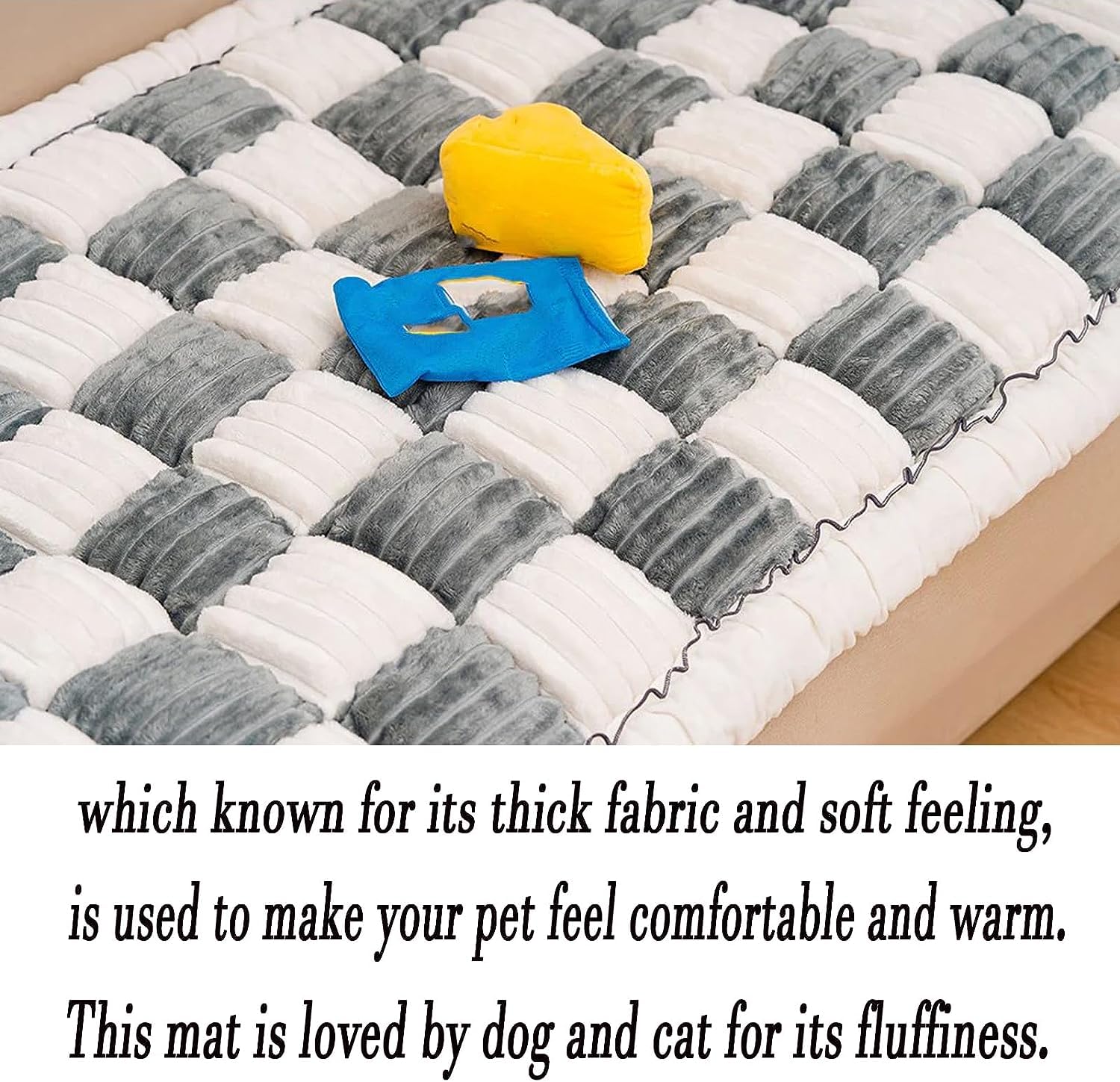 Cozy Pet Savior Couch Cover, Cozy Plaid Patchwork Pet Saviour Dog Mat Furniture Protector Couch Cover (Grayish Blue, 50x50 cm/19.68x19.68 in)