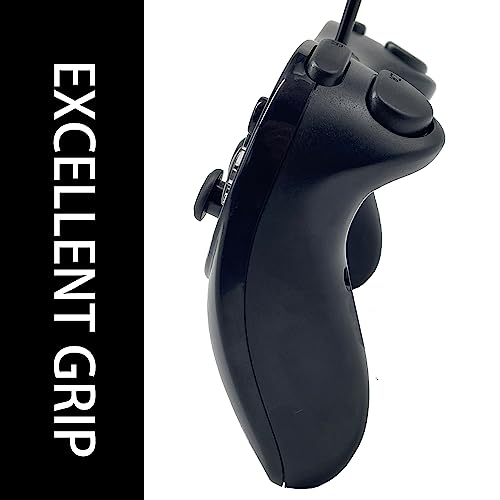 Larqety 2 Pack Wired Classic Controller Pro for Wii, Wii U Remote Console (Black)