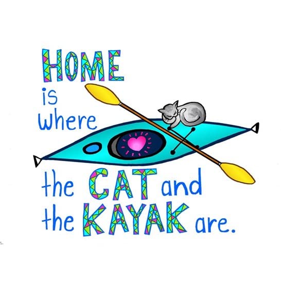 CafePress Cat And Kayak Mug Ceramic Coffee Mug, Tea Cup 11 oz